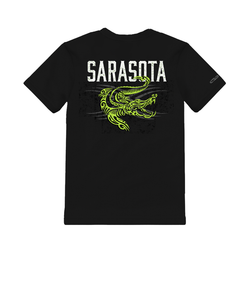 Tribal Gator - Black Short Sleeve Crewneck T-Shirt