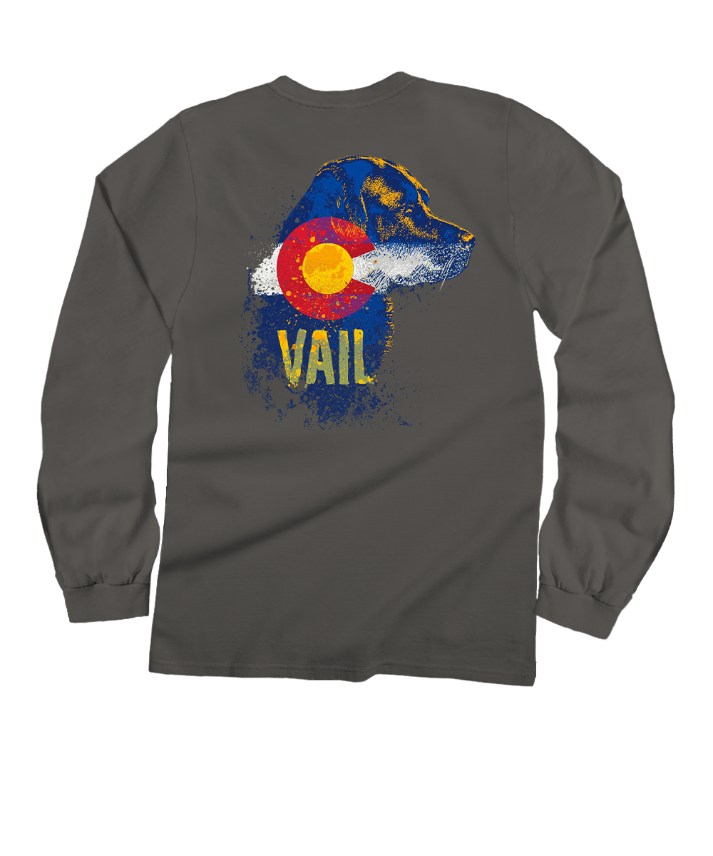 Vail Lab Flag - Crater Dyed® Long Sleeve Crewneck T-Shirt