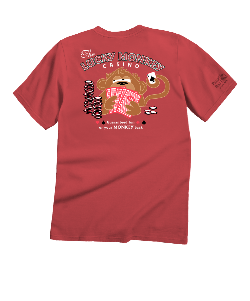Lucky Monkey - Paradise Red Dyed Short Sleeve Crewneck T-Shirt
