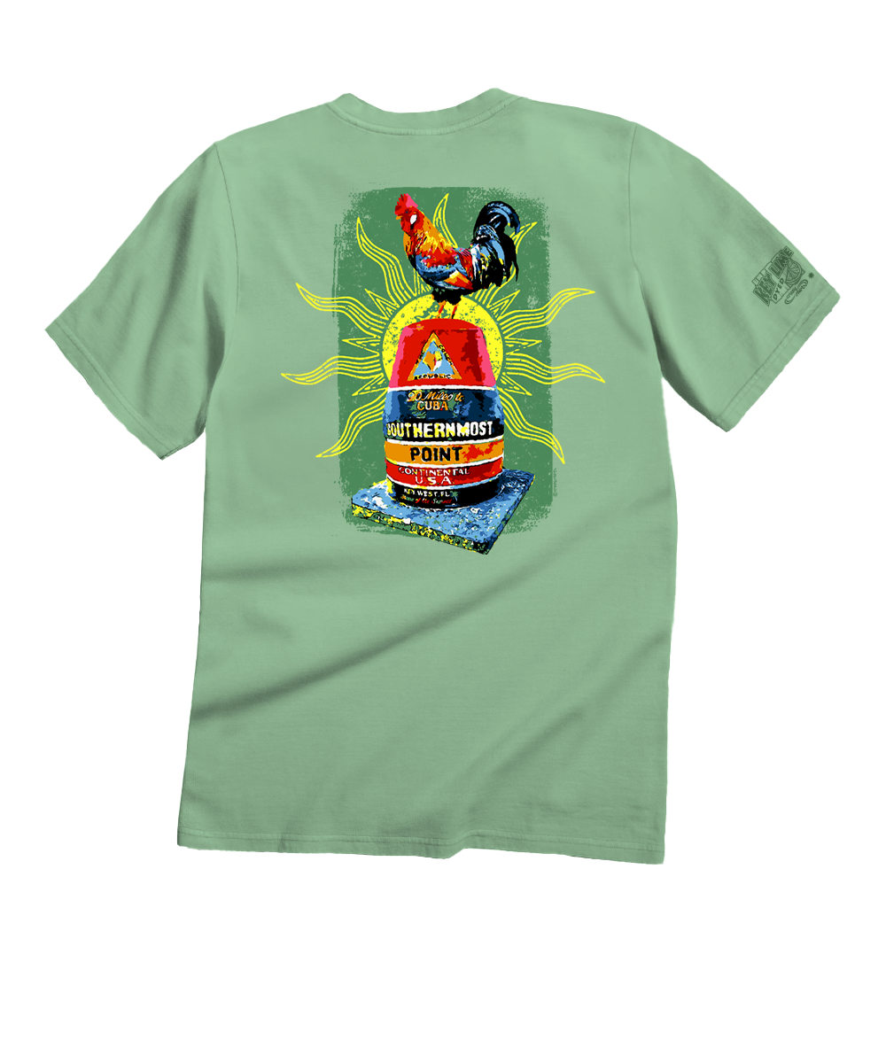 Sunrise Chicken - Key Lime Dyed Short Sleeve Crewneck T-Shirt