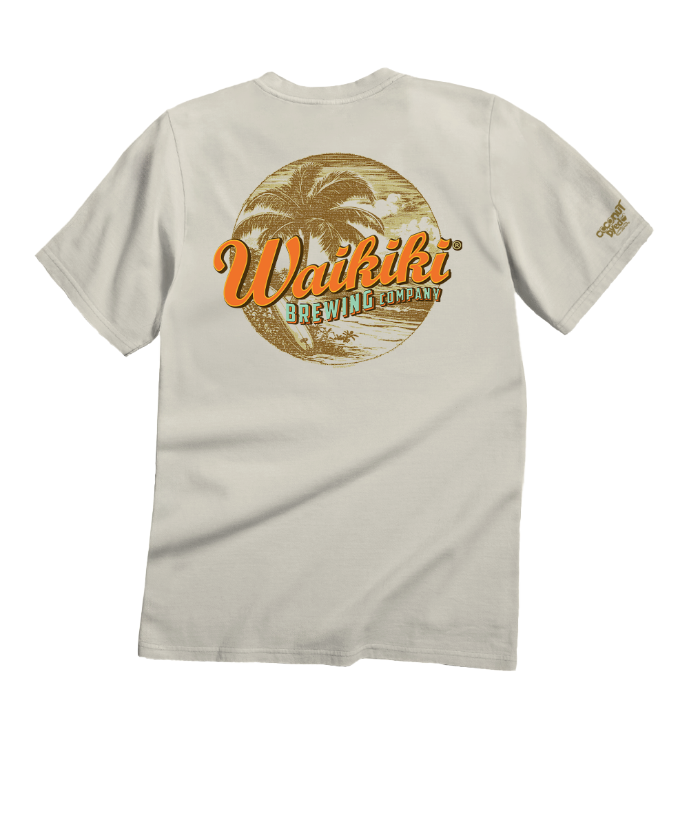 Waikiki Brewing Co Island Scenic - Coconut Dyed Short Sleeve Crewneck