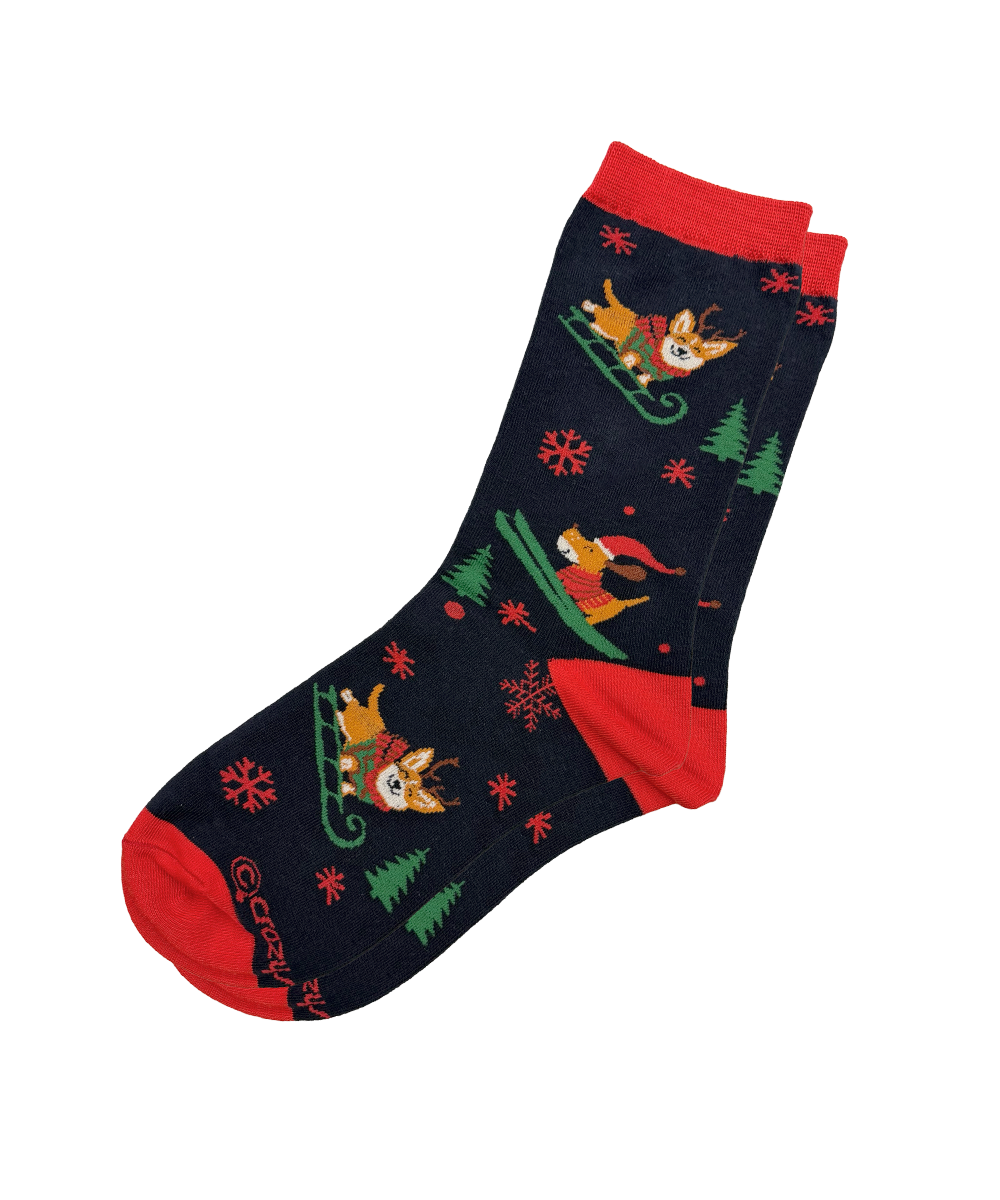 Dog Christmas - Graphic Cotton Crew Socks
