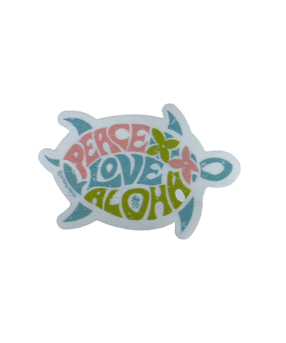 Peace Love Aloha | Colorful Honu Turtle Sticker