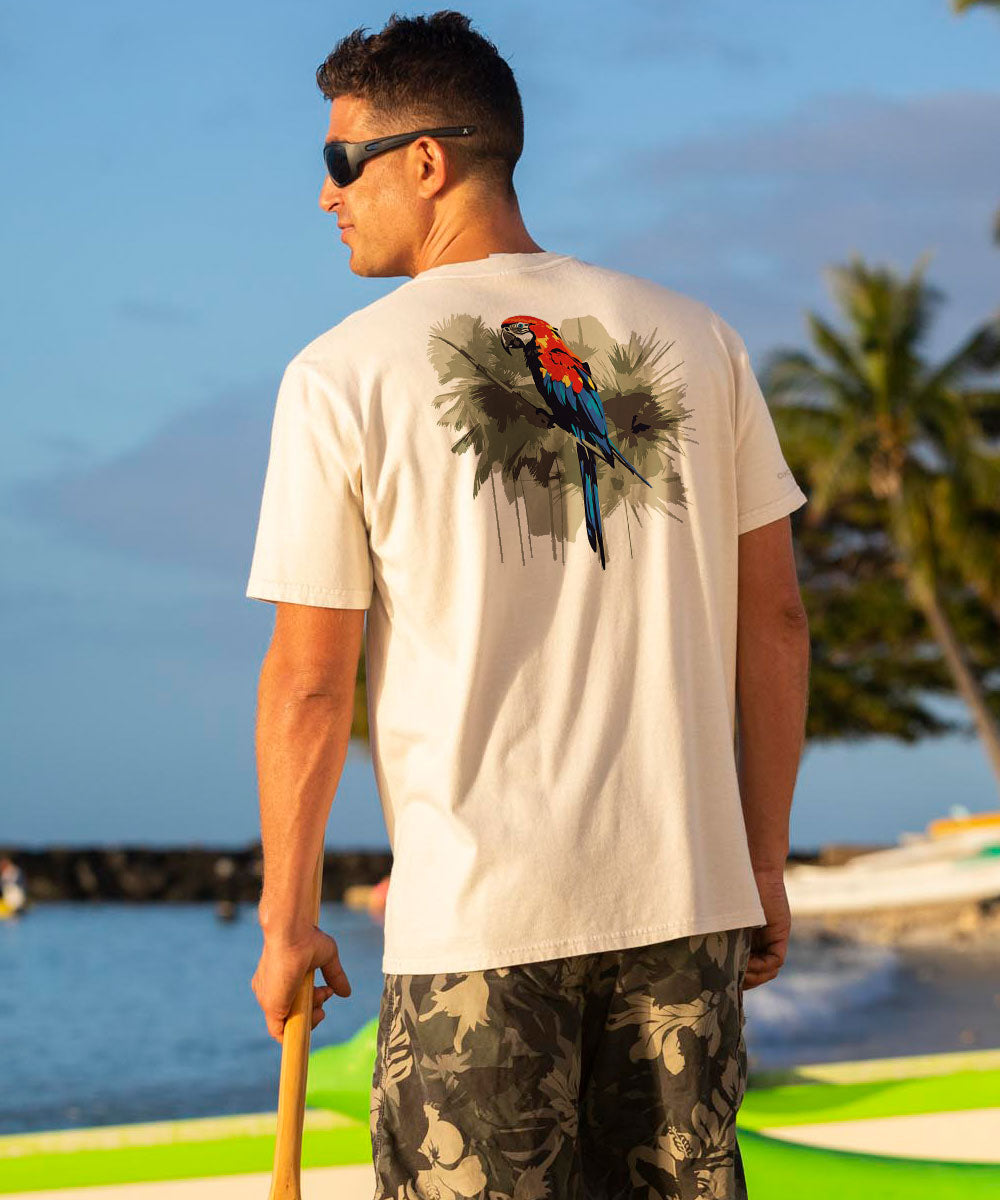 Camo Parrot T-Shirt | Men's Coconut Dyed Crewneck