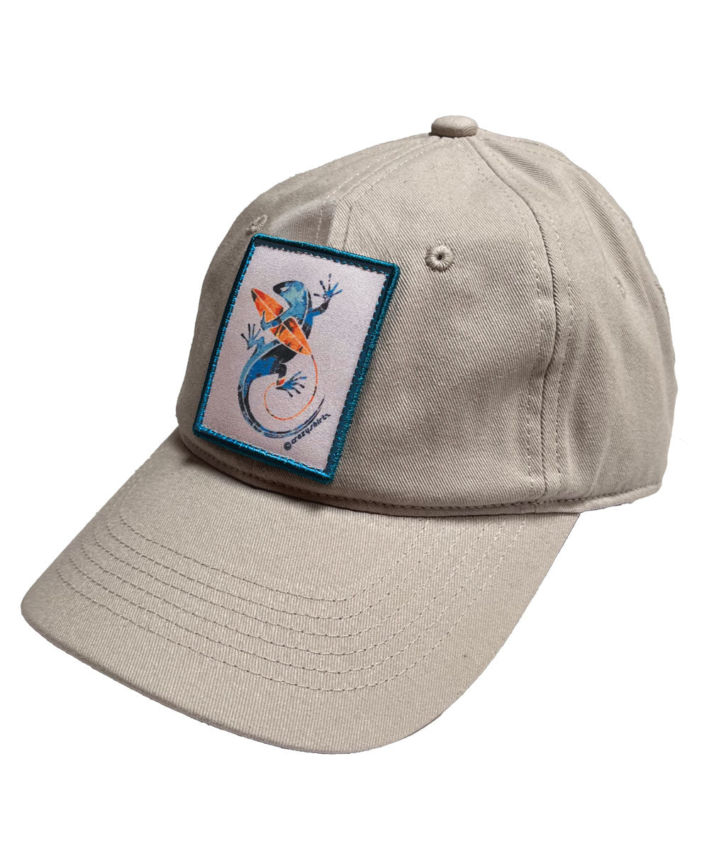 Gecko Watercolor Twill Hat | Adjustable Cap in Stone